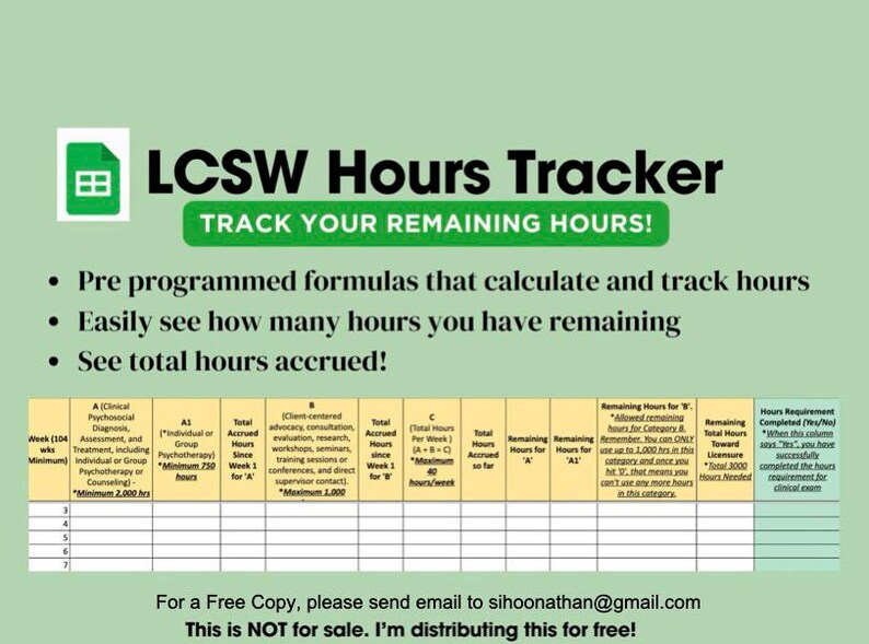 LCSW Hours Tracker - Etsy