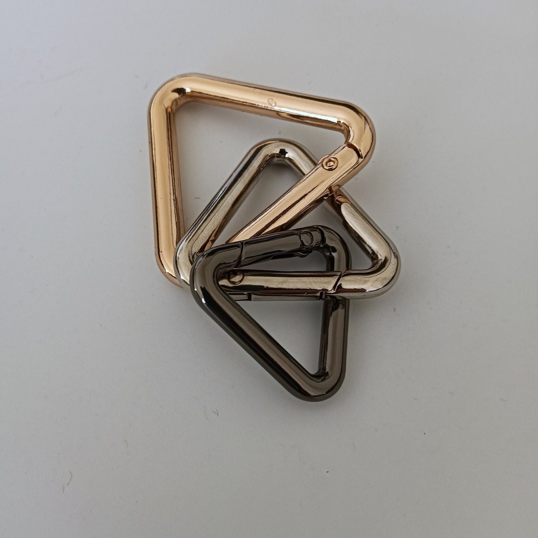 Metal Triangle Carabiner in Gold, Gun Black or Silver | 20mm, 25mm or ...