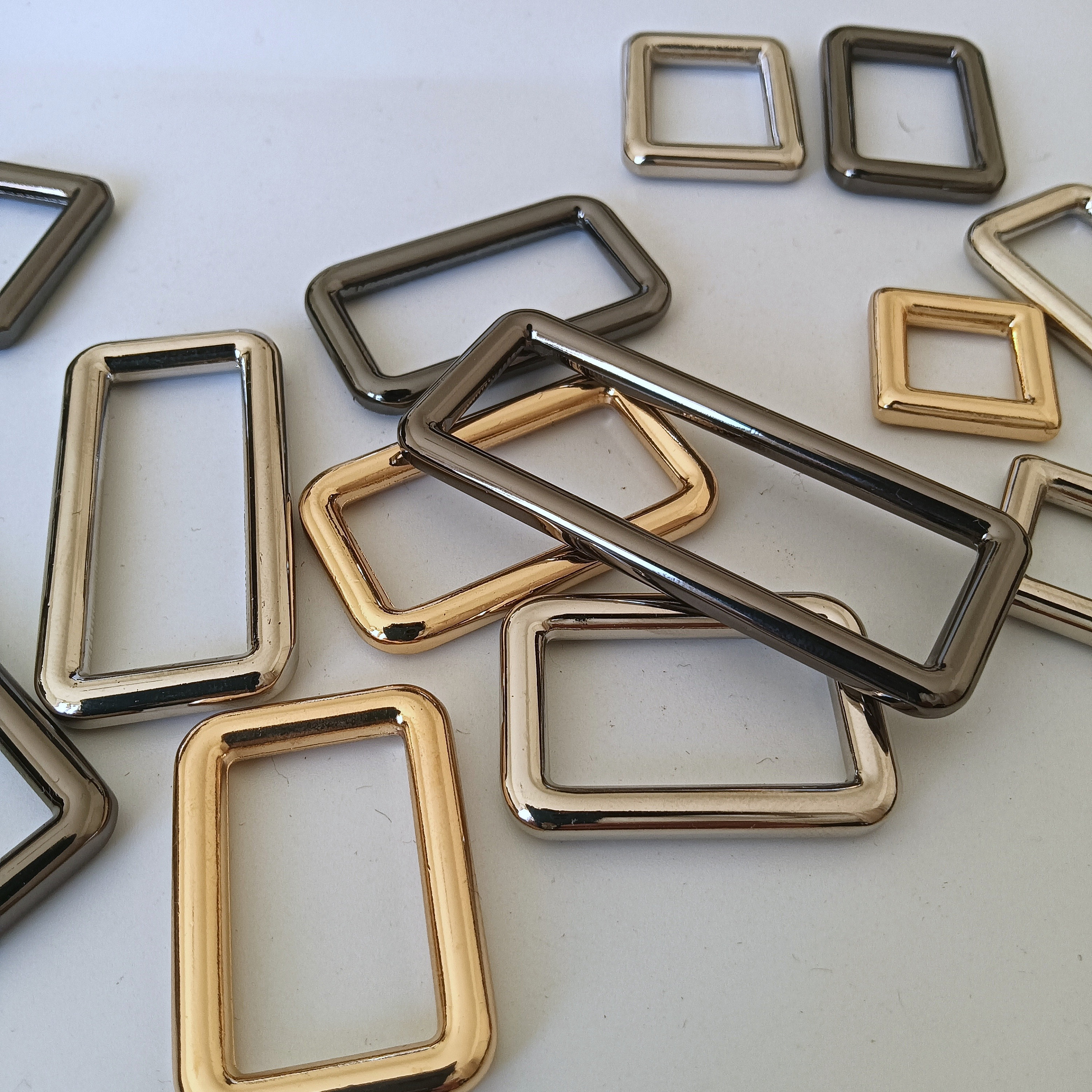 Rectangular Metal Rings & Belt Adjusters | for Bags Leather Webbing ...