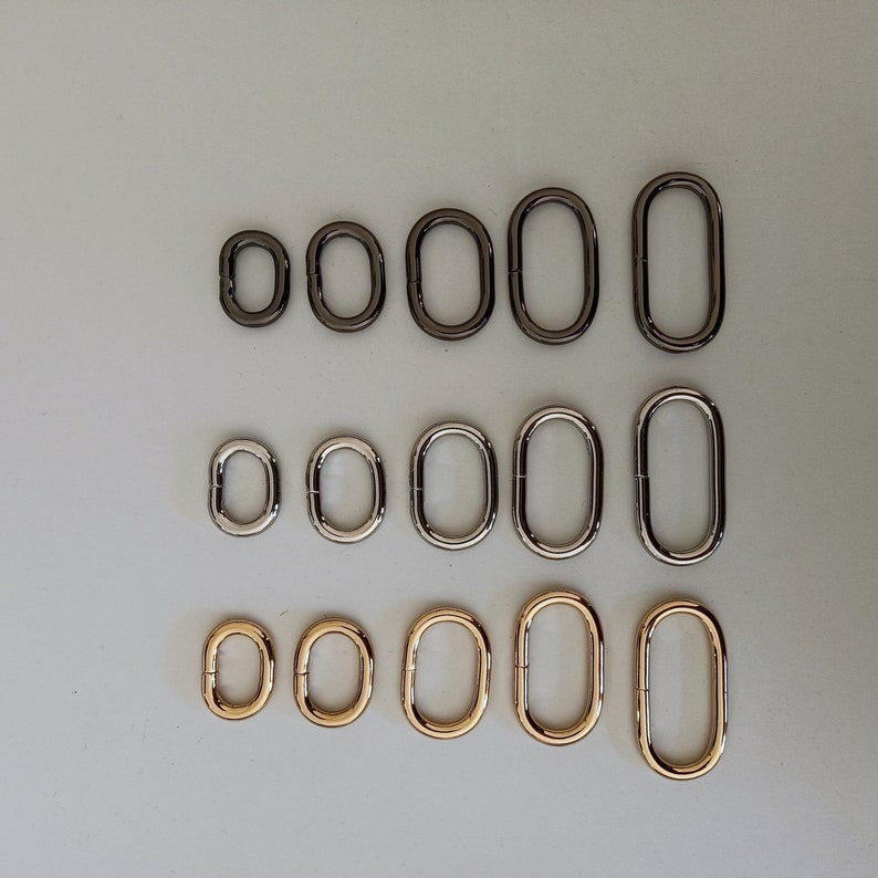 Metal Oval Ring & Webbing Belt Slides Gold, Silver, Gun Black 15, 20 ...