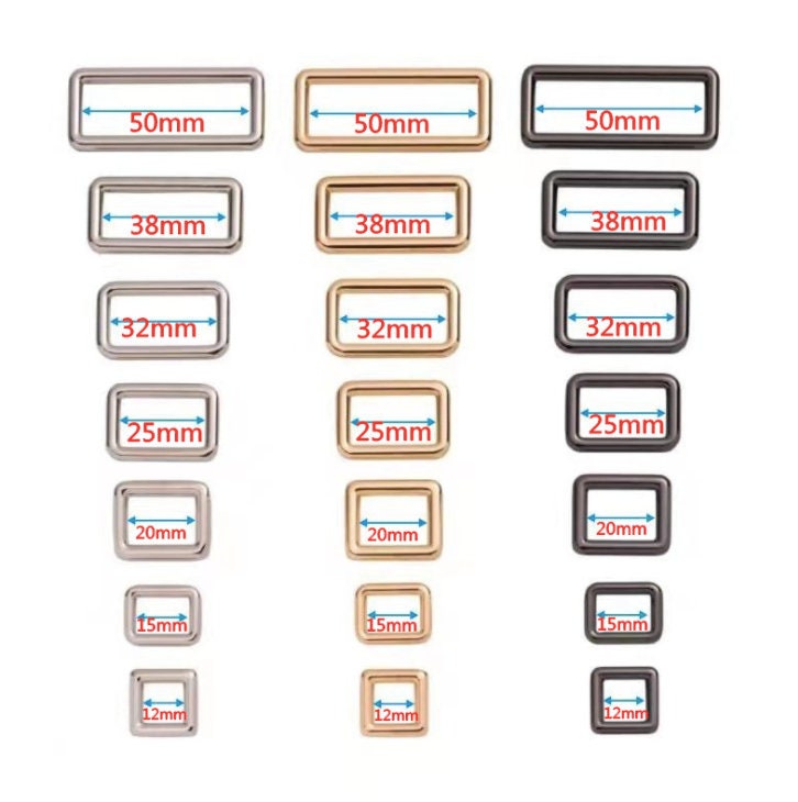 Rectangular Metal Rings & Belt Adjusters | for Bags Leather Webbing ...