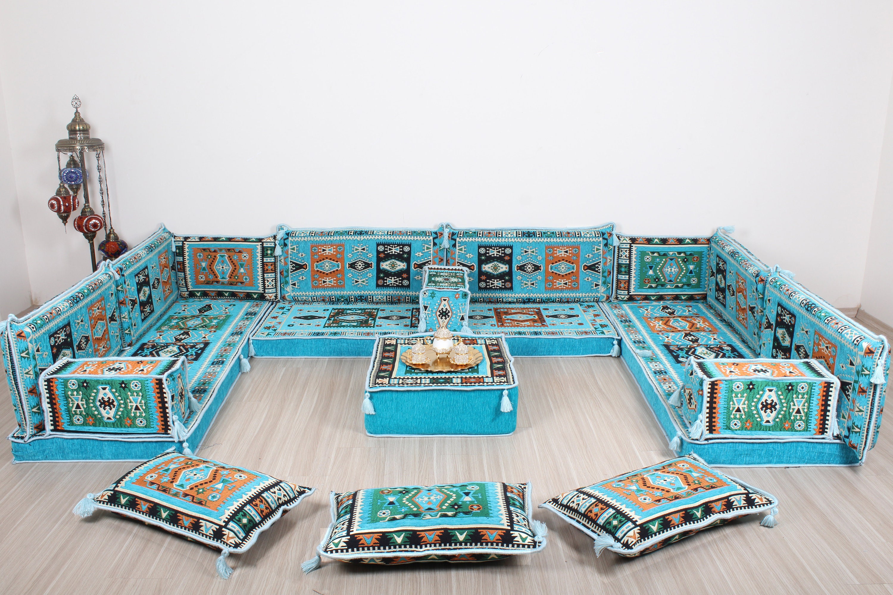 Arabic Benches, Outdoor Floor Couch, Patterned Pallet Sofa, Sectional ...