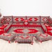 Custom U Shaped Diwan, Red Bench Cushion, Arabic Seating Set ...