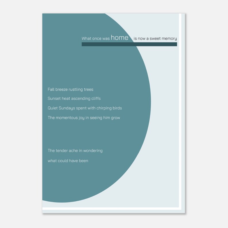 Poster Poem "home" Blue - Etsy
