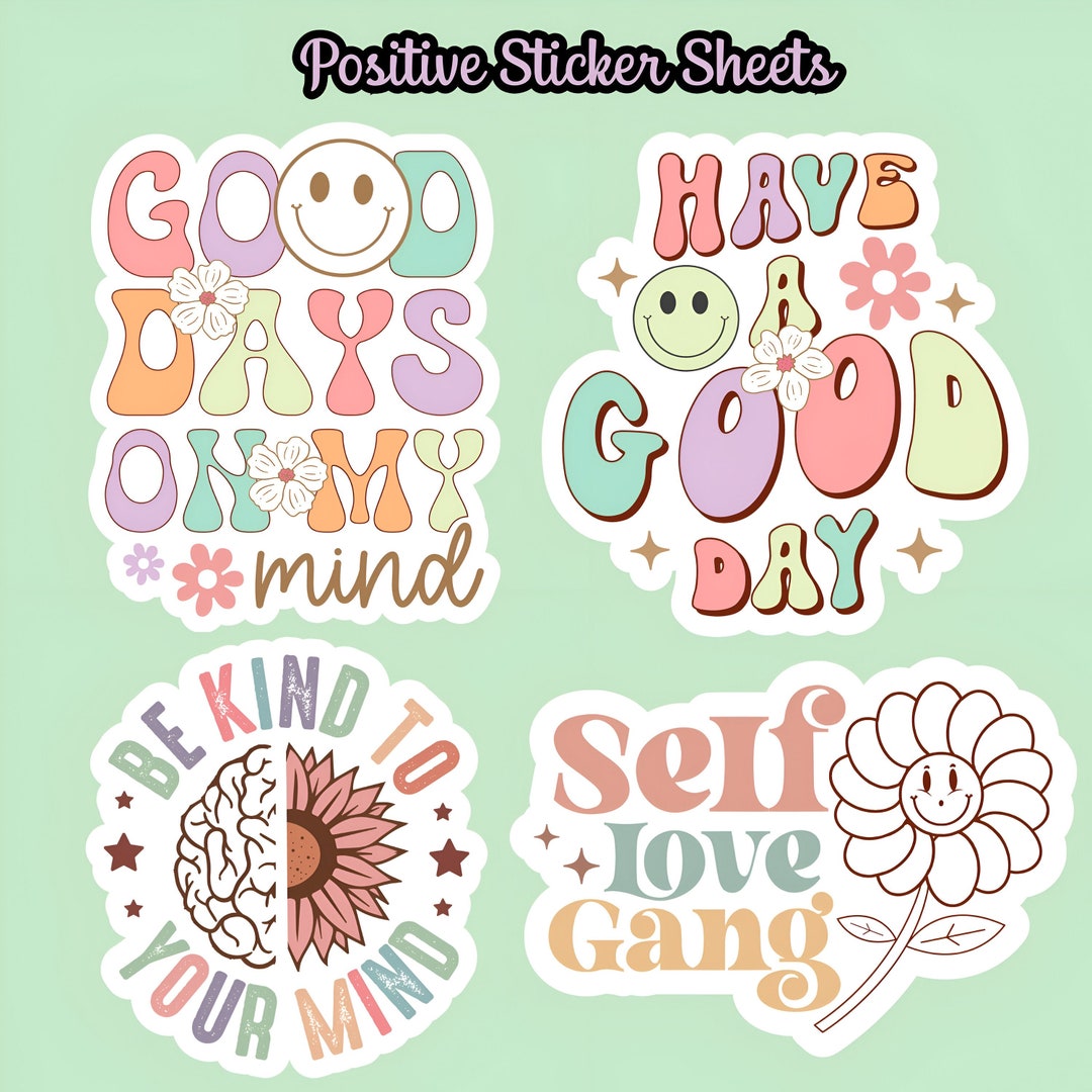 Inspirational Sticker Sheets Motivational Mental Health Stickers ...