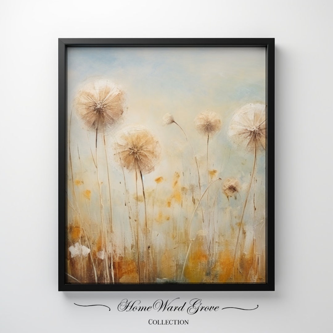 Vintage Dandelion Painting - Printable Art - Digital Download - Field ...