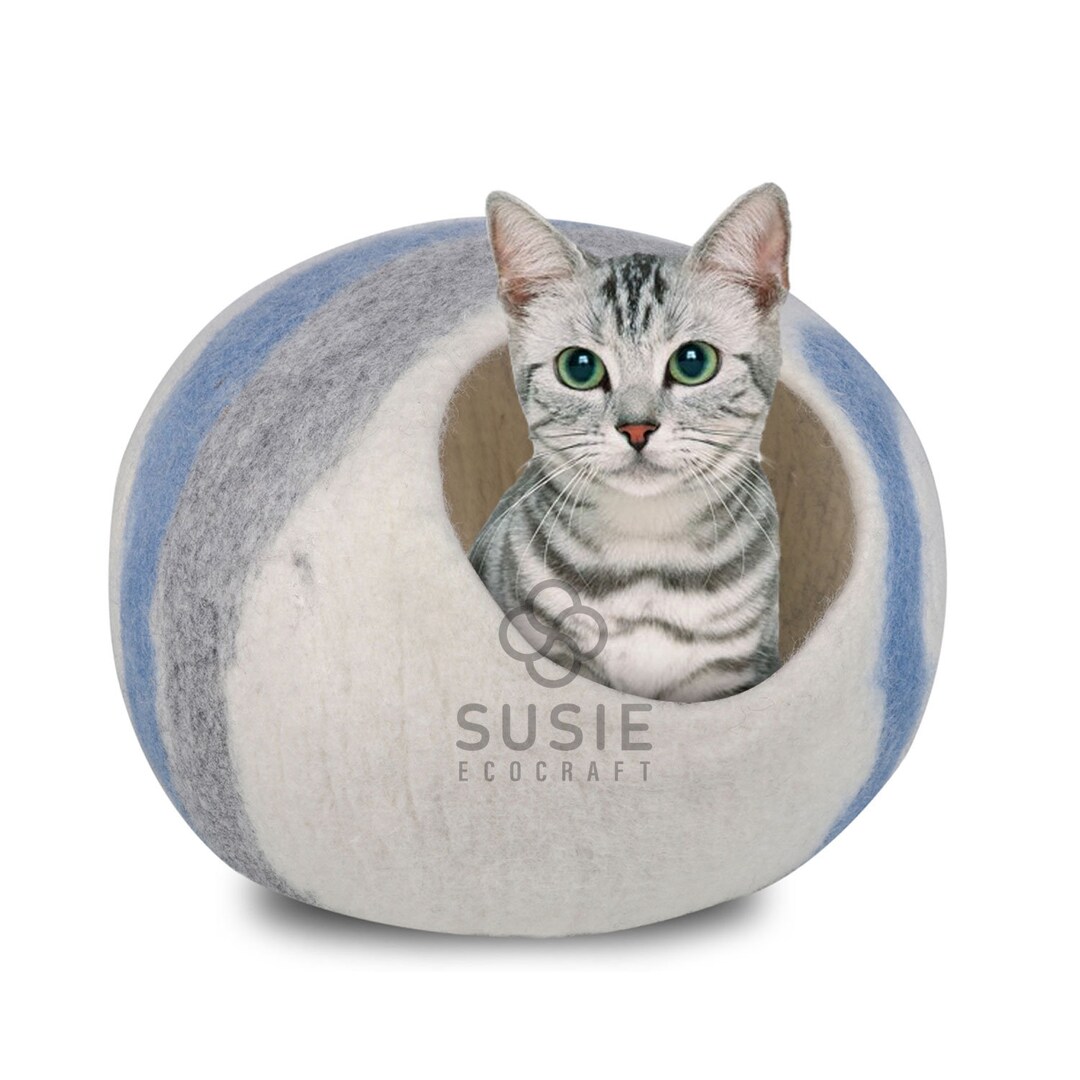Cat Wool Cozy Cocoon /cat Cave Bed / Cozy Kitty House / Pet Furniture ...