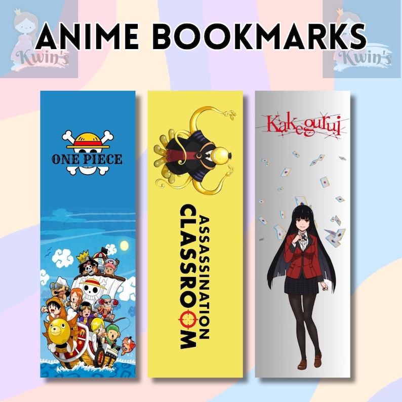 31 Anime Bookmarks Templates Canva Editable or PNG Ready to Print ...