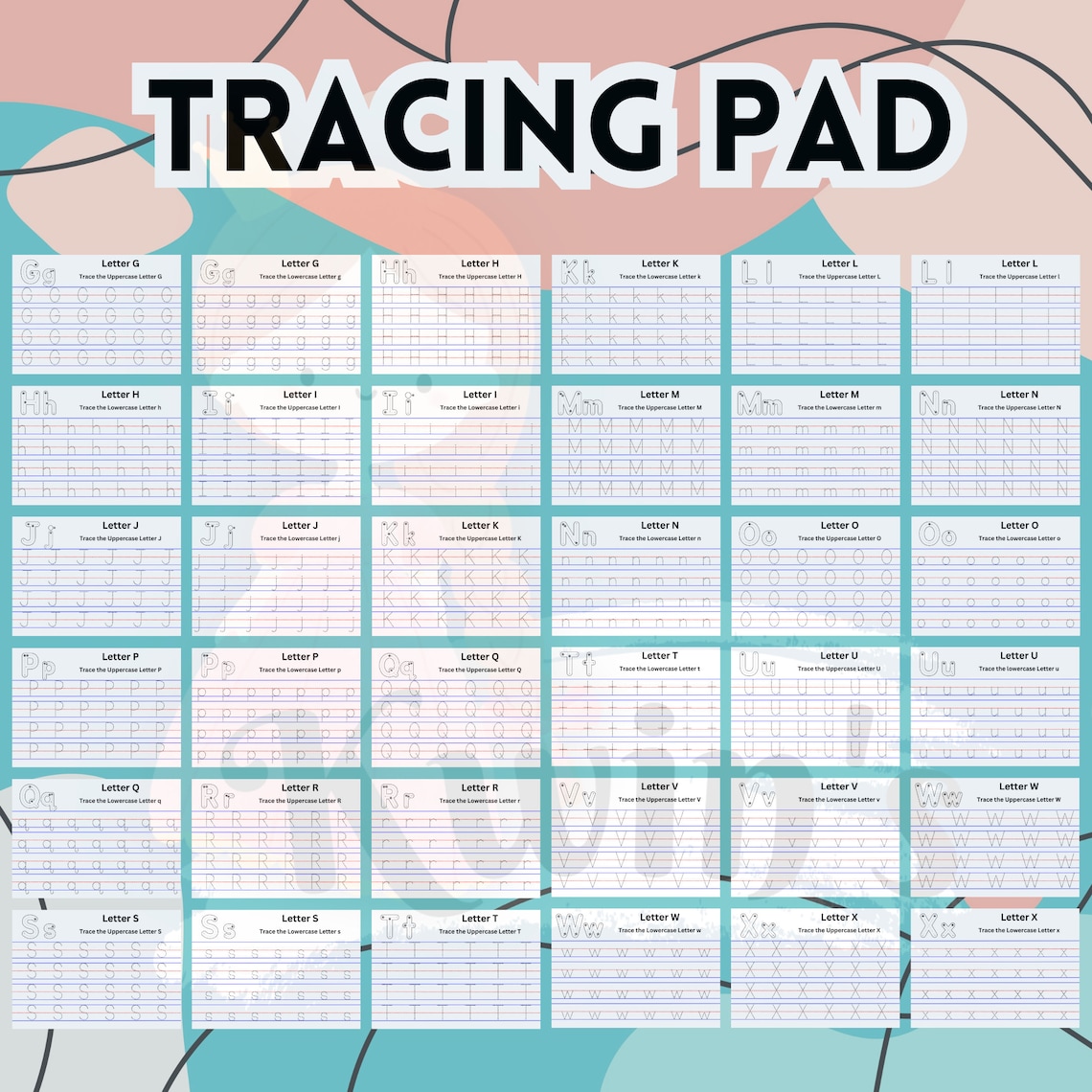 Tracing Pad for Kids Canva Editable Template and Ready to Print - Etsy