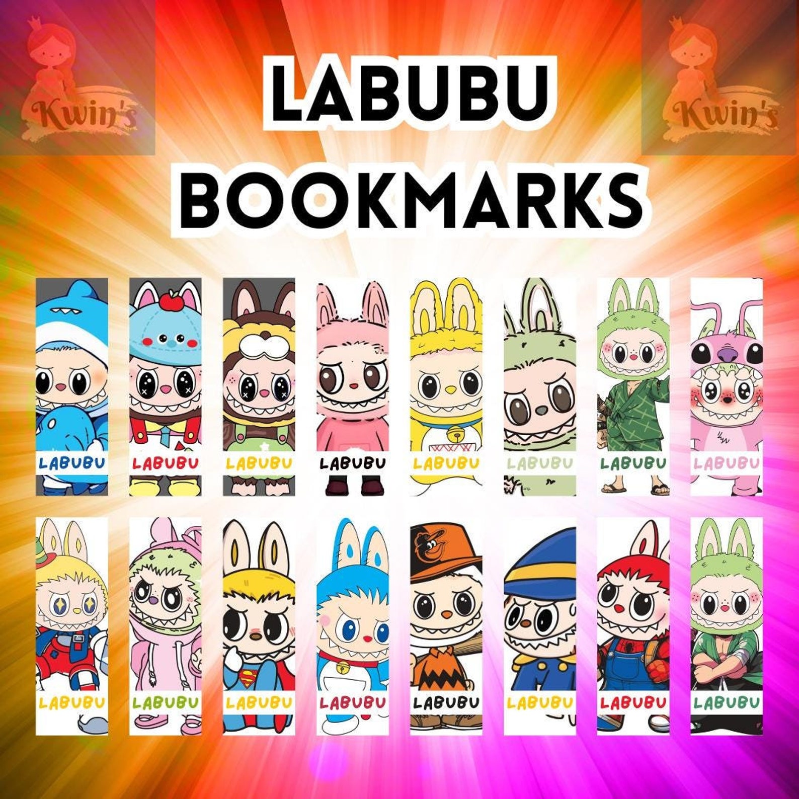 34 Labubu Bookmarks Templates Canva Editable - Etsy