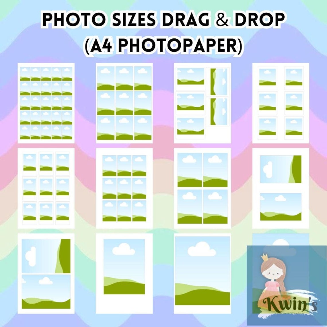 Canva Photo Sizes Templates Drag and Drop Editable Frames - Etsy