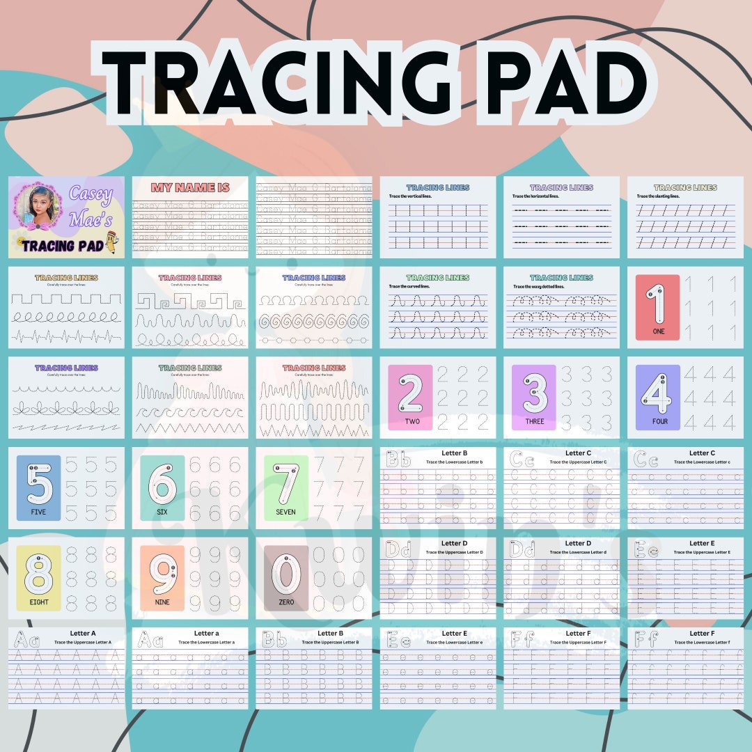 Tracing Pad for Kids Canva Editable Template and Ready to Print - Etsy