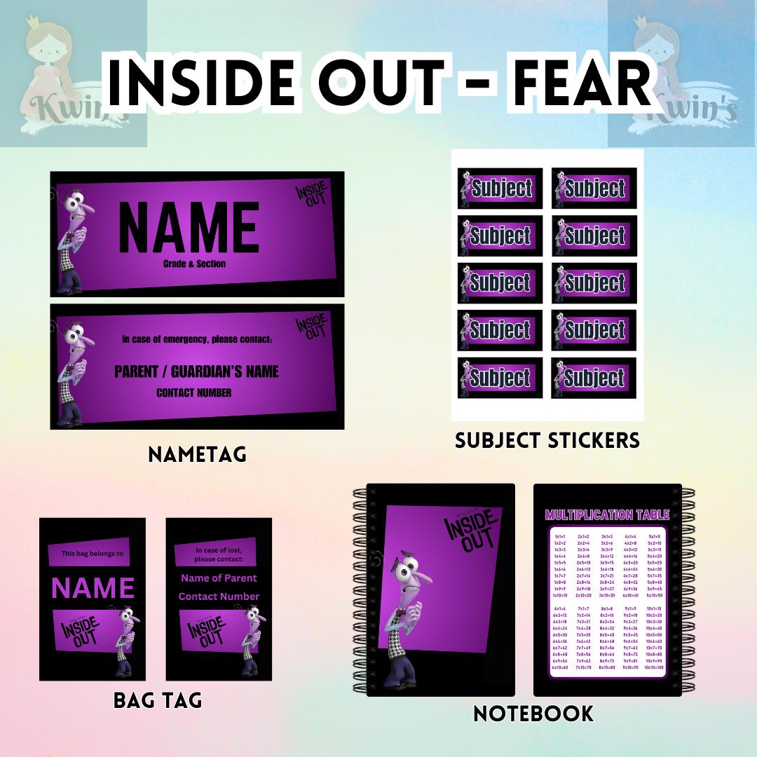 Inside Out 2 Characters Back to School Templates Nametag Subject ...