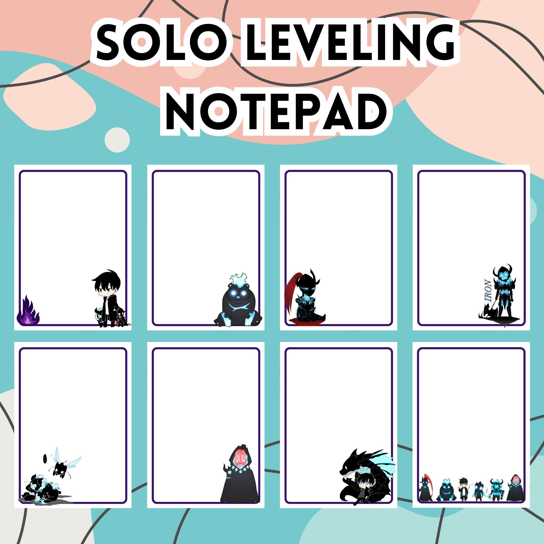 Solo Leveling 8 Notepad Templates Softcopy A6 Size - Etsy