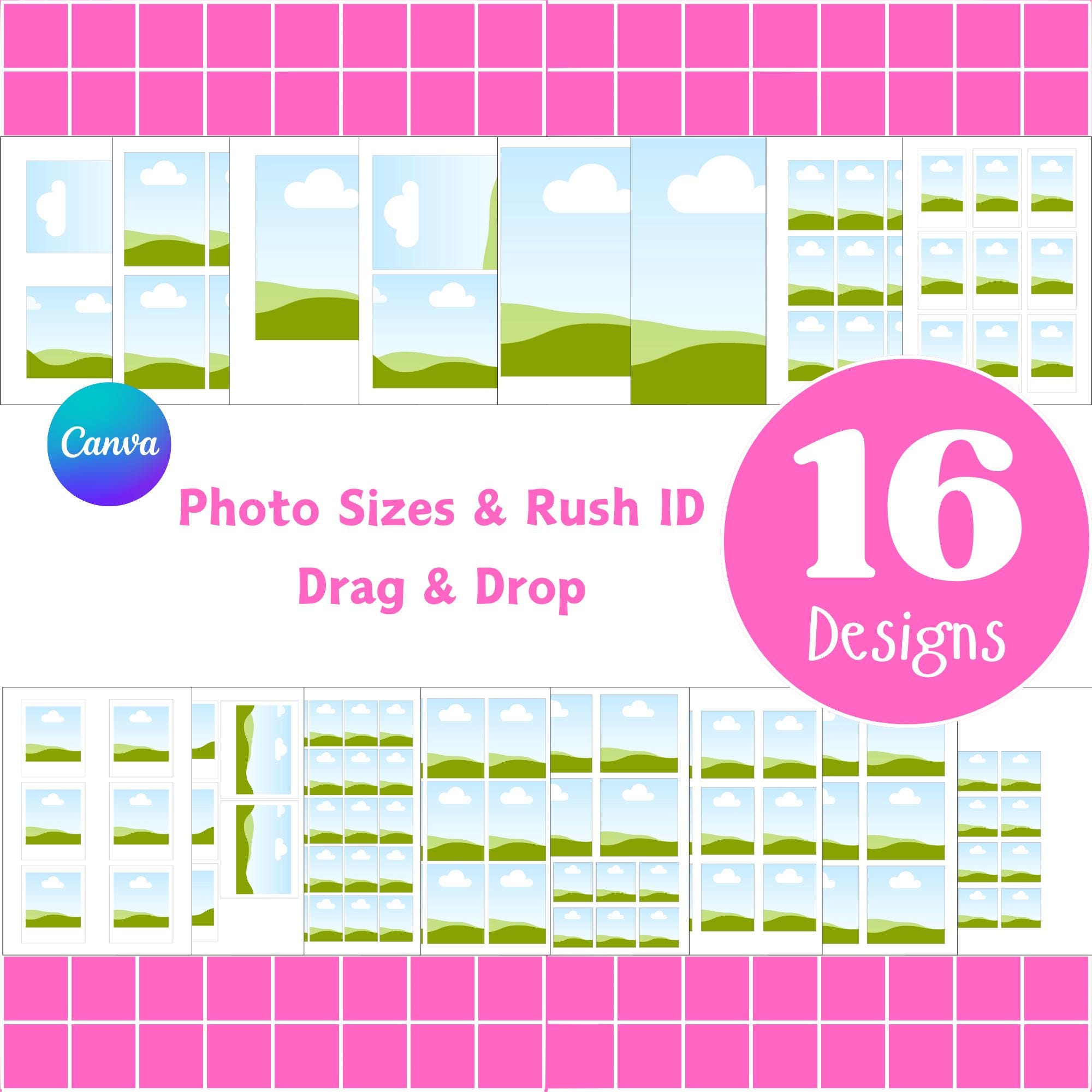 Canva Photo Sizes Templates Drag and Drop Editable Frames - Etsy