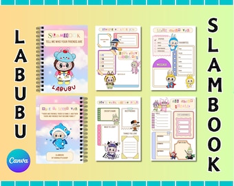 Labubu Slam Book Slambook Cute Template Canva Editable Printable - Etsy