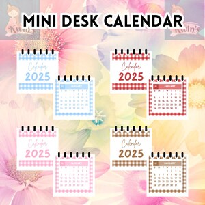 2025 Mini Desk Calendar Template Canva Editable Printable DIY ...