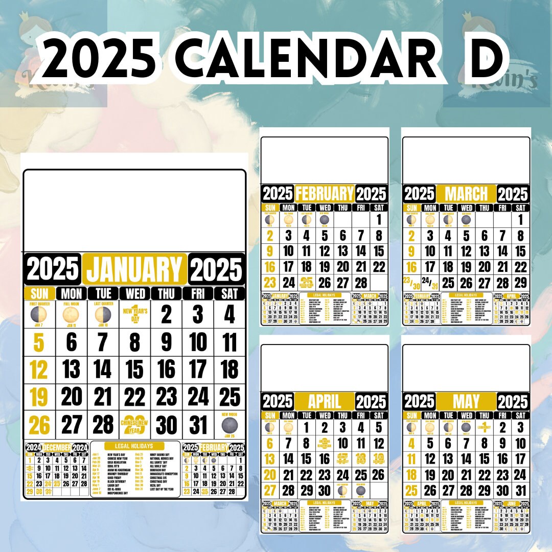 2025 PH Commercial Calendars 12 PAGES 10 COLORS - Etsy