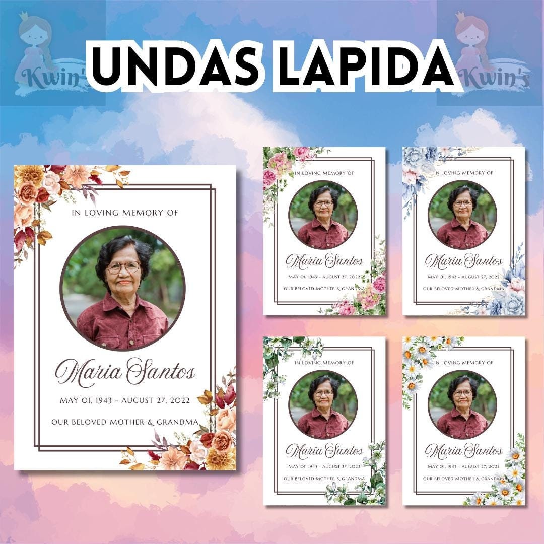14 Designs Memorial or Funeral Tomb Inspired Canva Editable Template ...