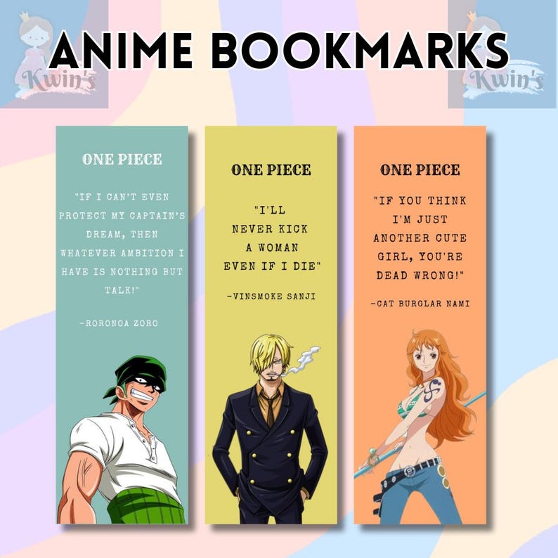 31 Anime Bookmarks Templates Canva Editable or PNG Ready to Print ...