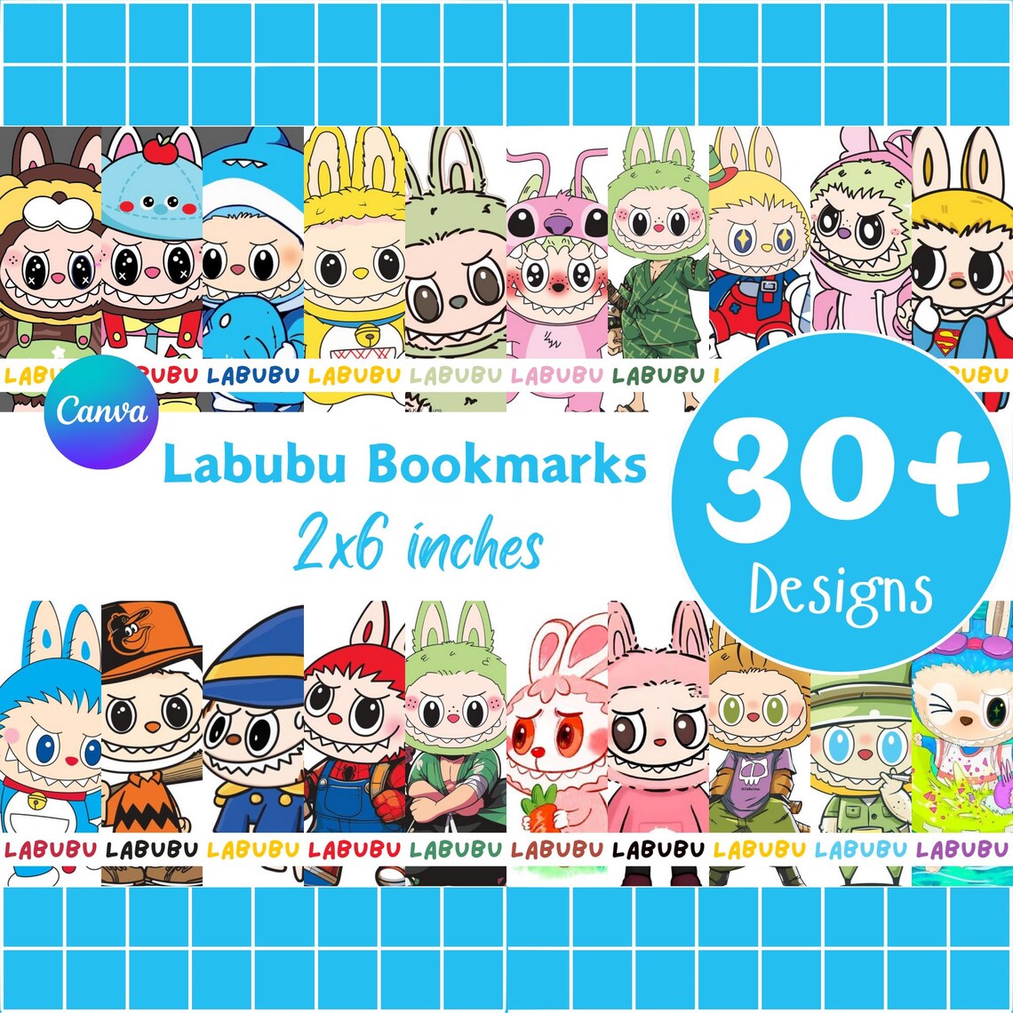 34 Labubu Bookmarks Templates Canva Editable - Etsy