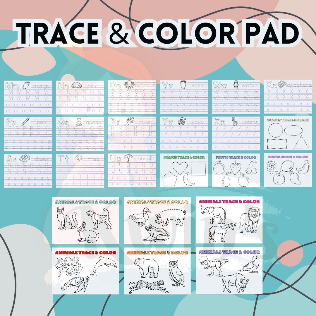 Trace & Color Pad Educational Material for Kids 3-5 Years Old - Etsy