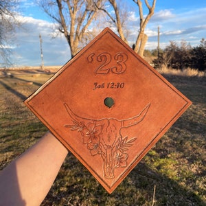 Custom Leather Tooled Grad Cap - Etsy