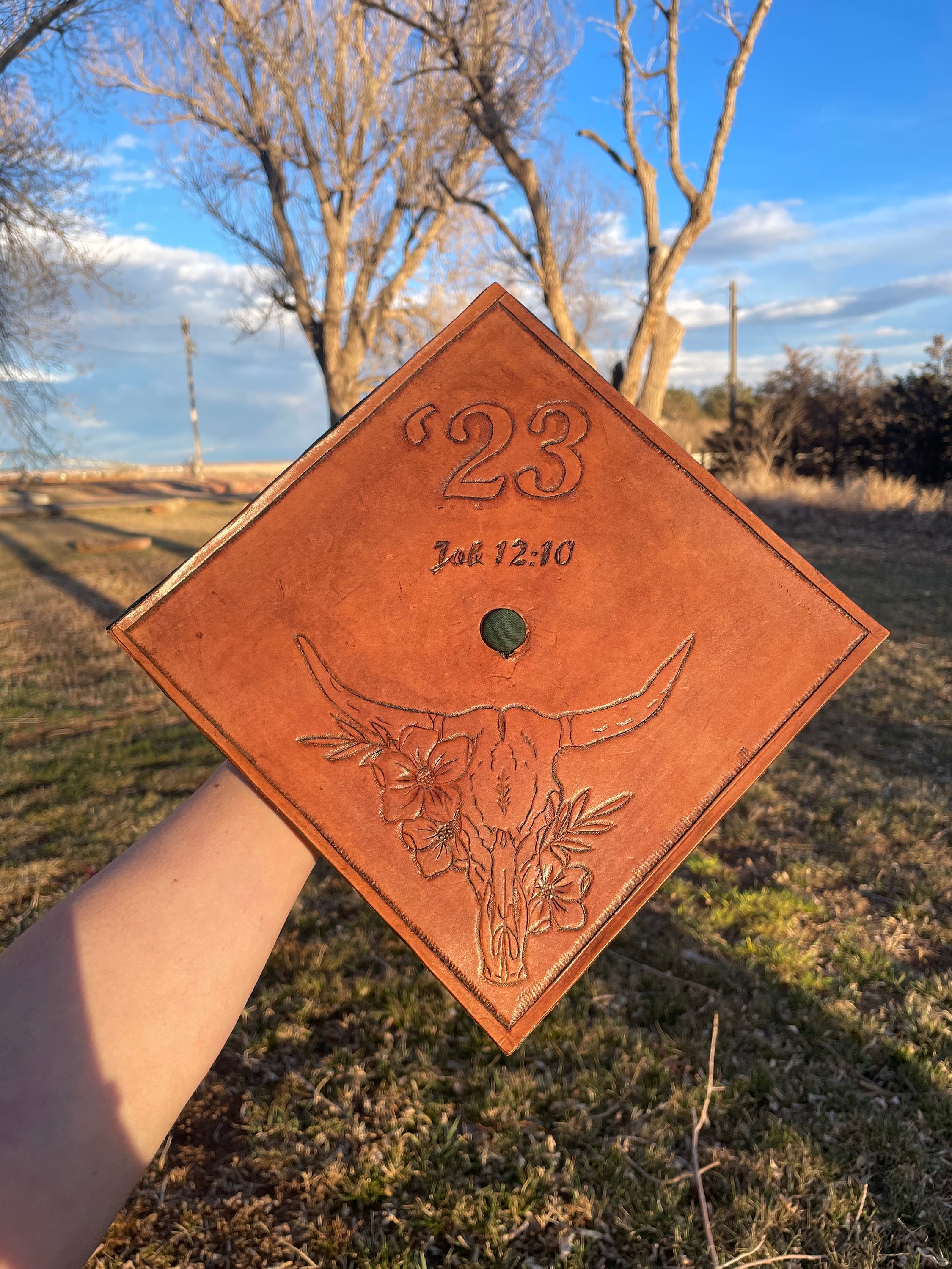 Custom Leather Tooled Grad Cap - Etsy