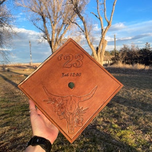 Custom Leather Tooled Grad Cap - Etsy