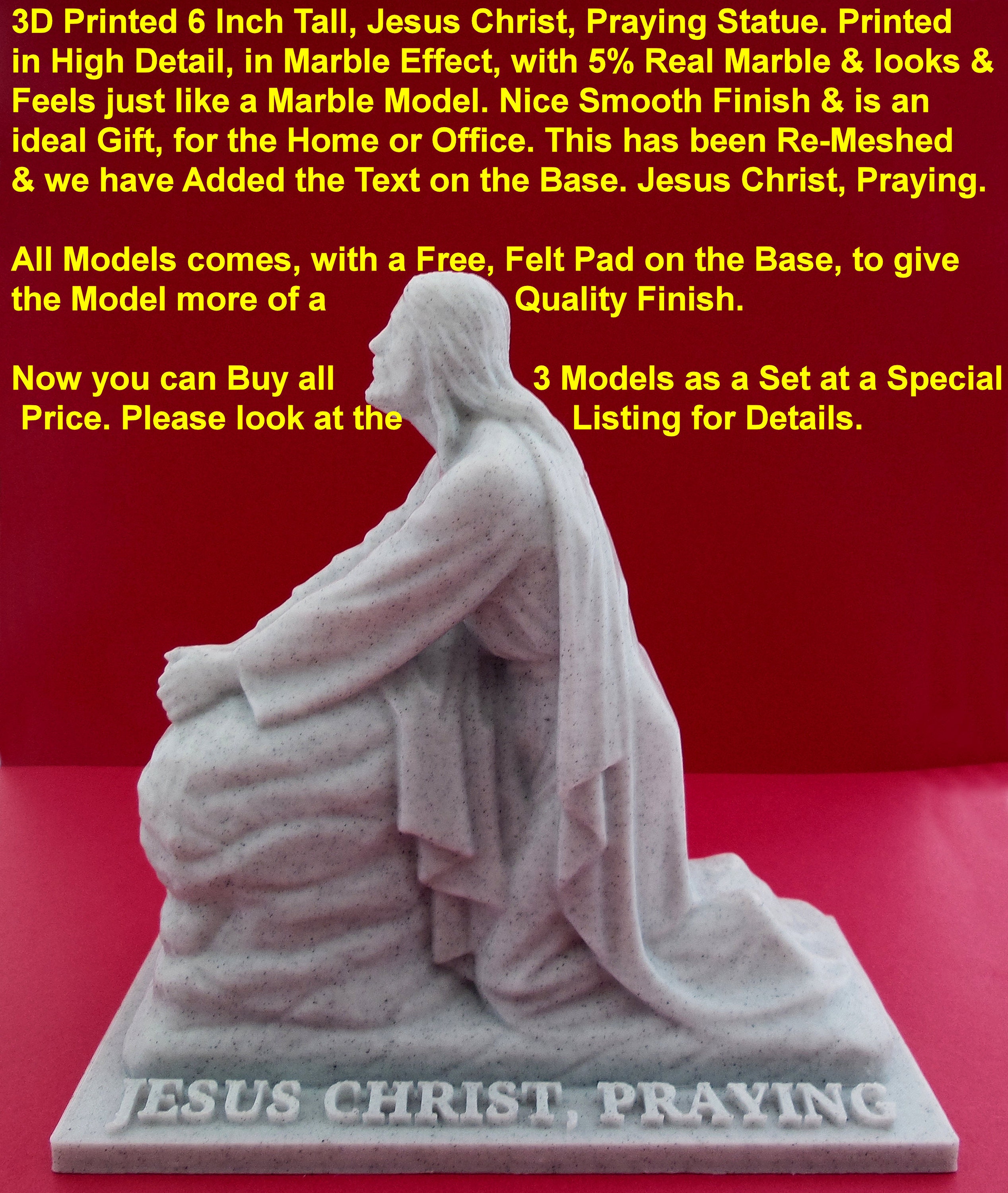 Jesus Christ & Virgin Mary 3D Printed, Models in High Detail in Marbel ...