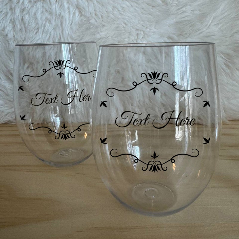 Plastic Stemless Wine Glasses Etsy 1791