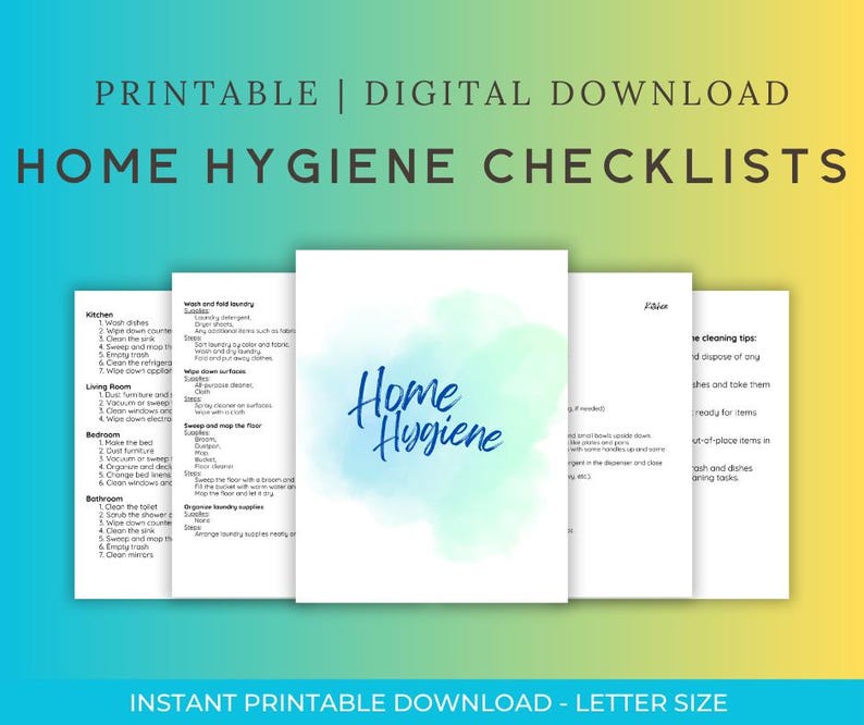 Simple Home Hygiene Checklist - Printable Daily Cleaning Guide for ADHD ...