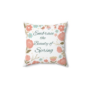 Spring Bloom Pillow Spring Decor Pastel Colors Nature-inspired Cozy ...