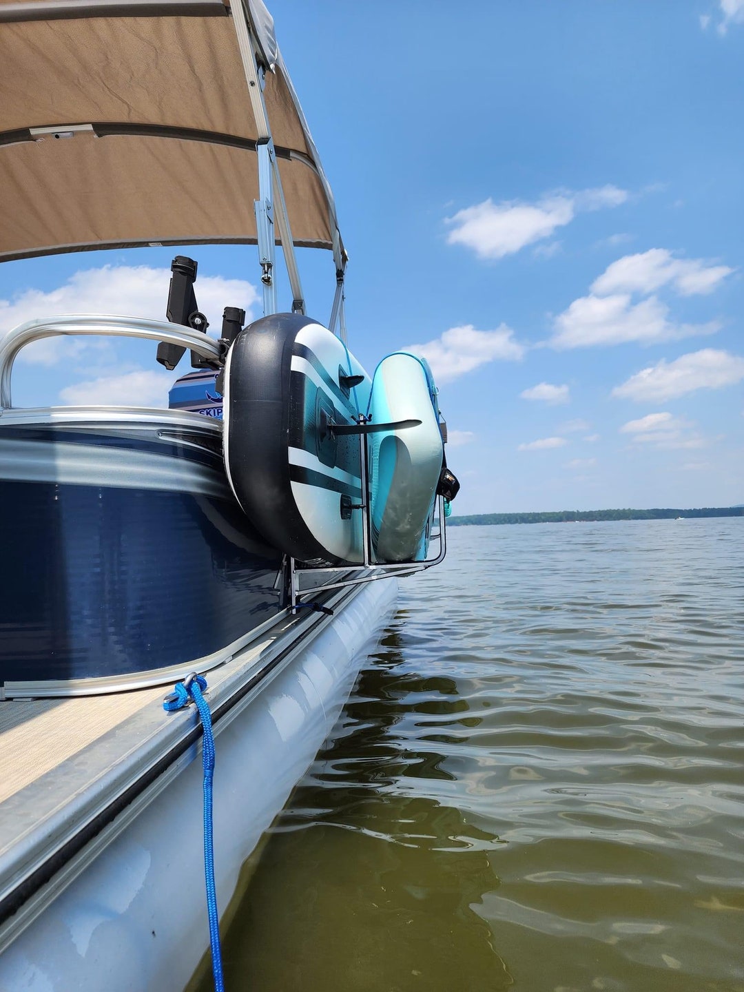 Pontoon Boat Dual Wakeboard/paddle Board W/storage Rack - Etsy