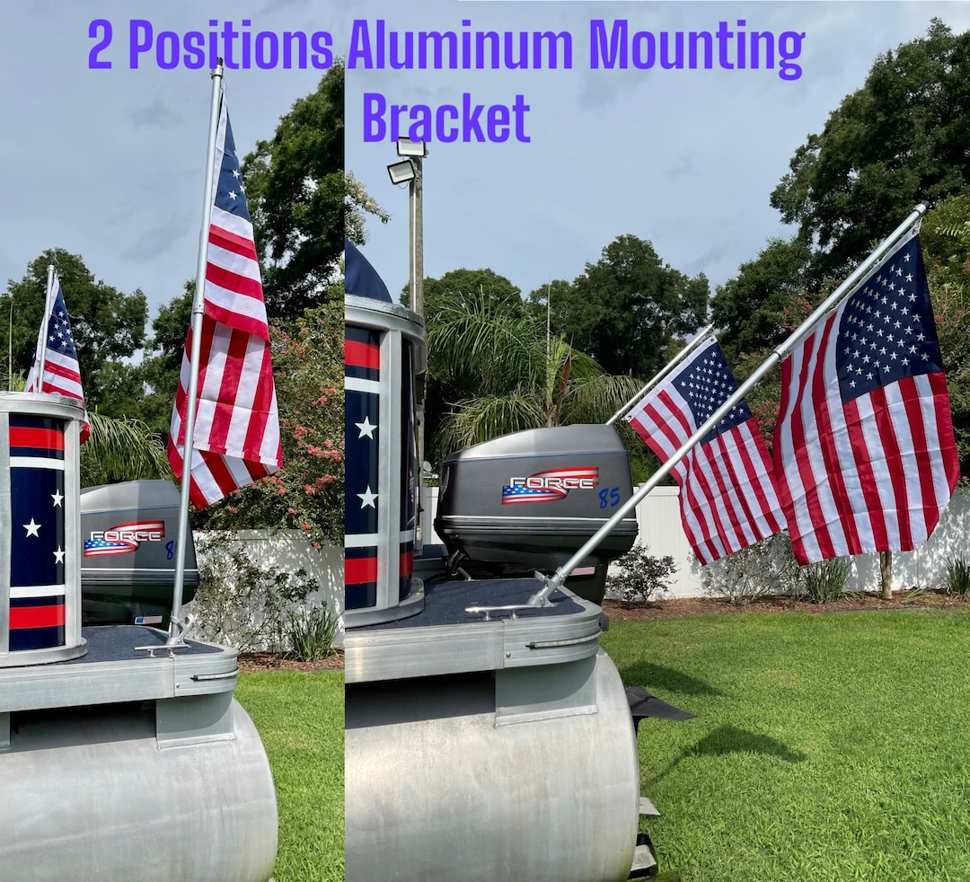 6’ Pontoon Boat Aluminum Flag Pole Kit W/american Flag - Etsy