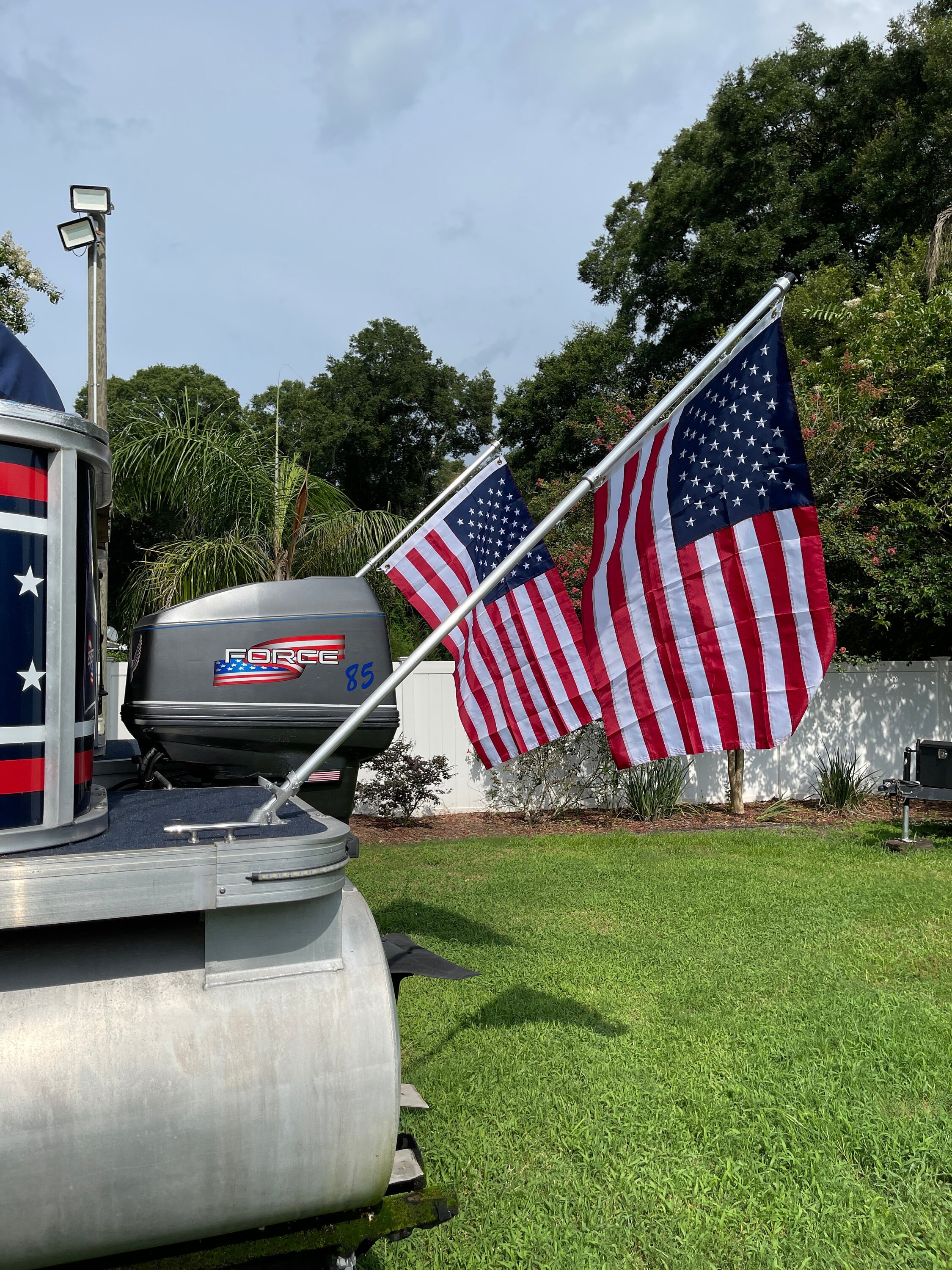 6’ Pontoon Boat Aluminum Flag Pole Kit W/american Flag - Etsy