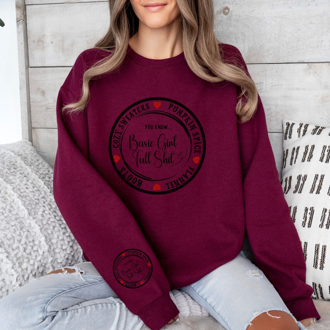 Basic Girl Fall Crewneck Sweater, Funny Cozy Autumn Sweater, Perfect ...