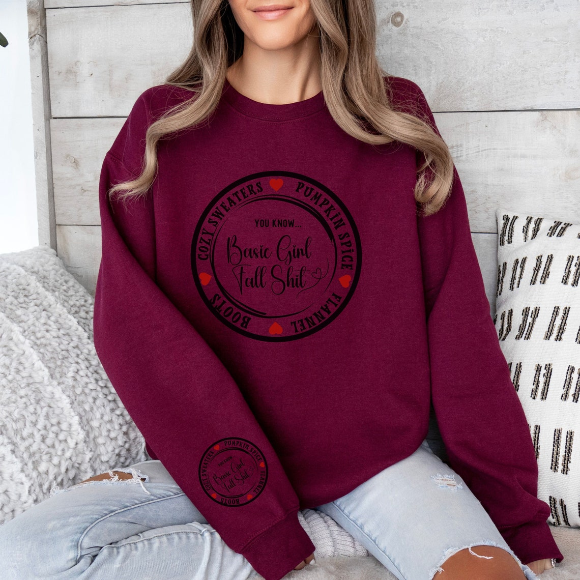 Basic Girl Fall Crewneck Sweater, Funny Cozy Autumn Sweater, Perfect ...