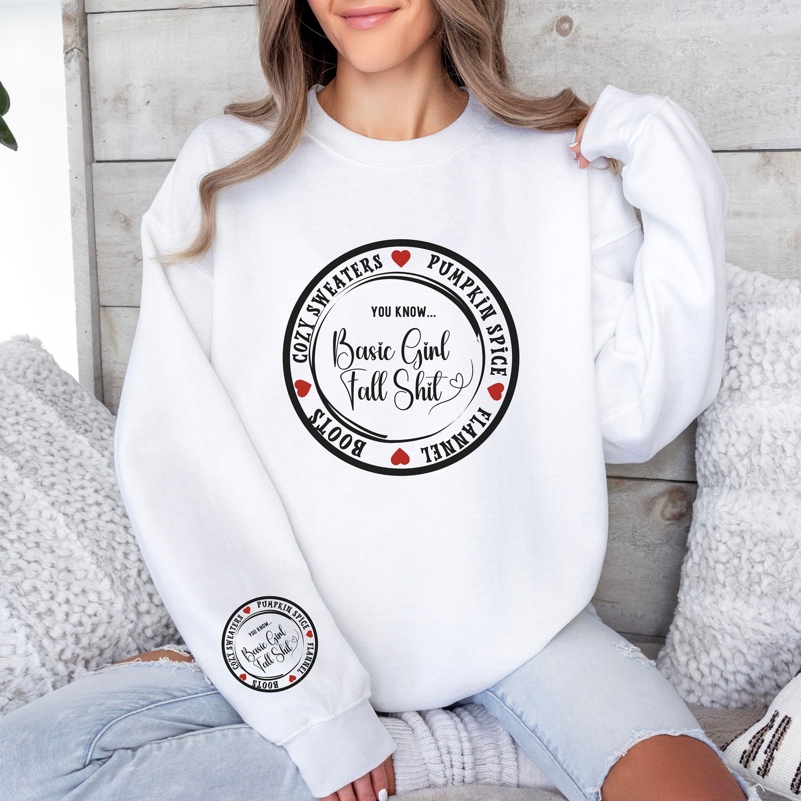 Basic Girl Fall Crewneck Sweater, Funny Cozy Autumn Sweater, Perfect ...