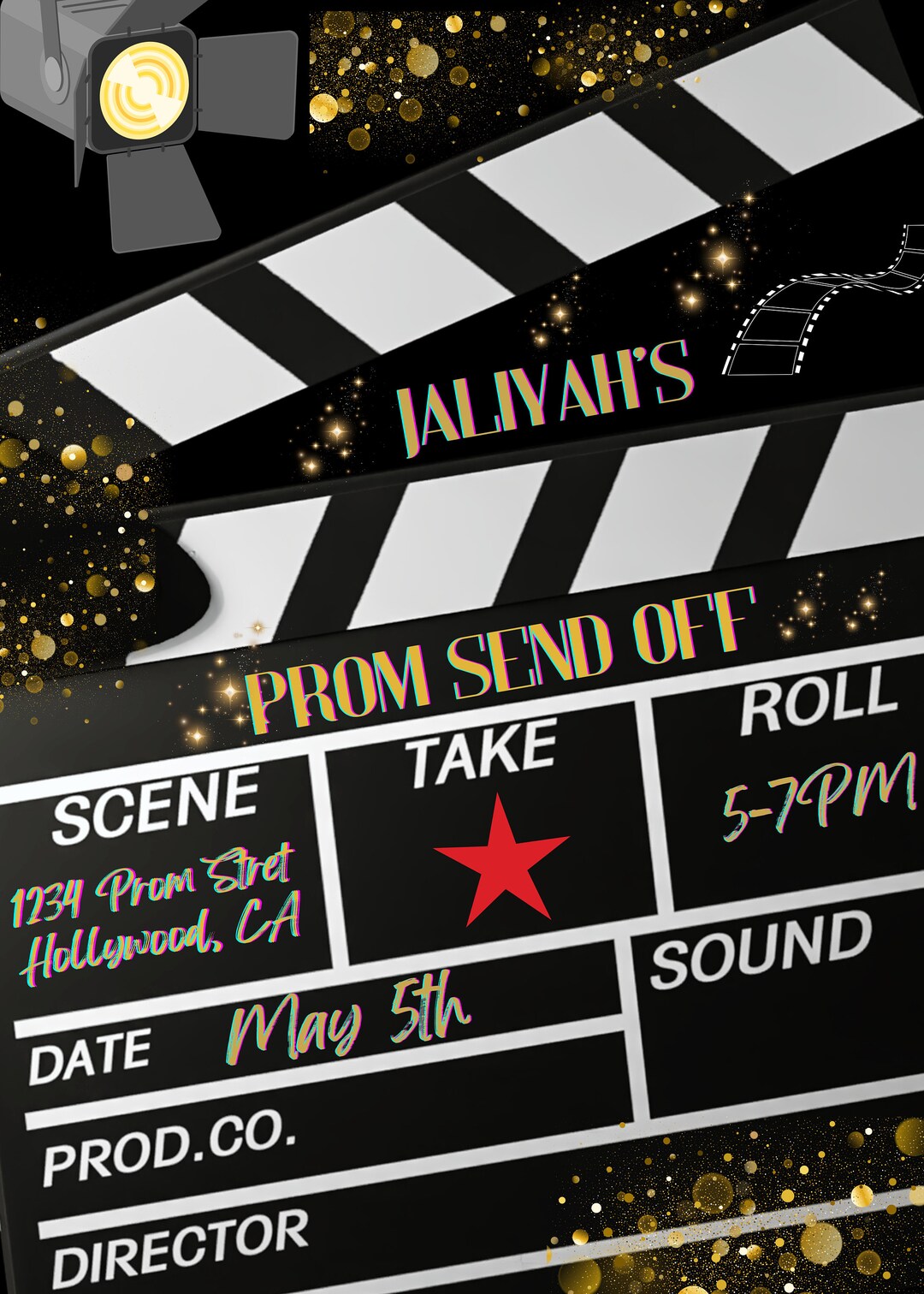 Hollywood Prom Send off Invitation - Etsy