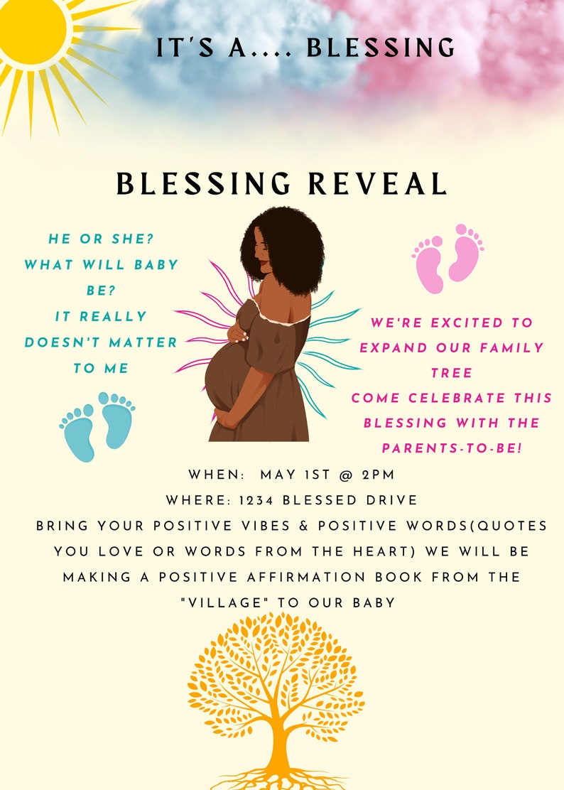 Gender Reveal Village Invitation - Etsy