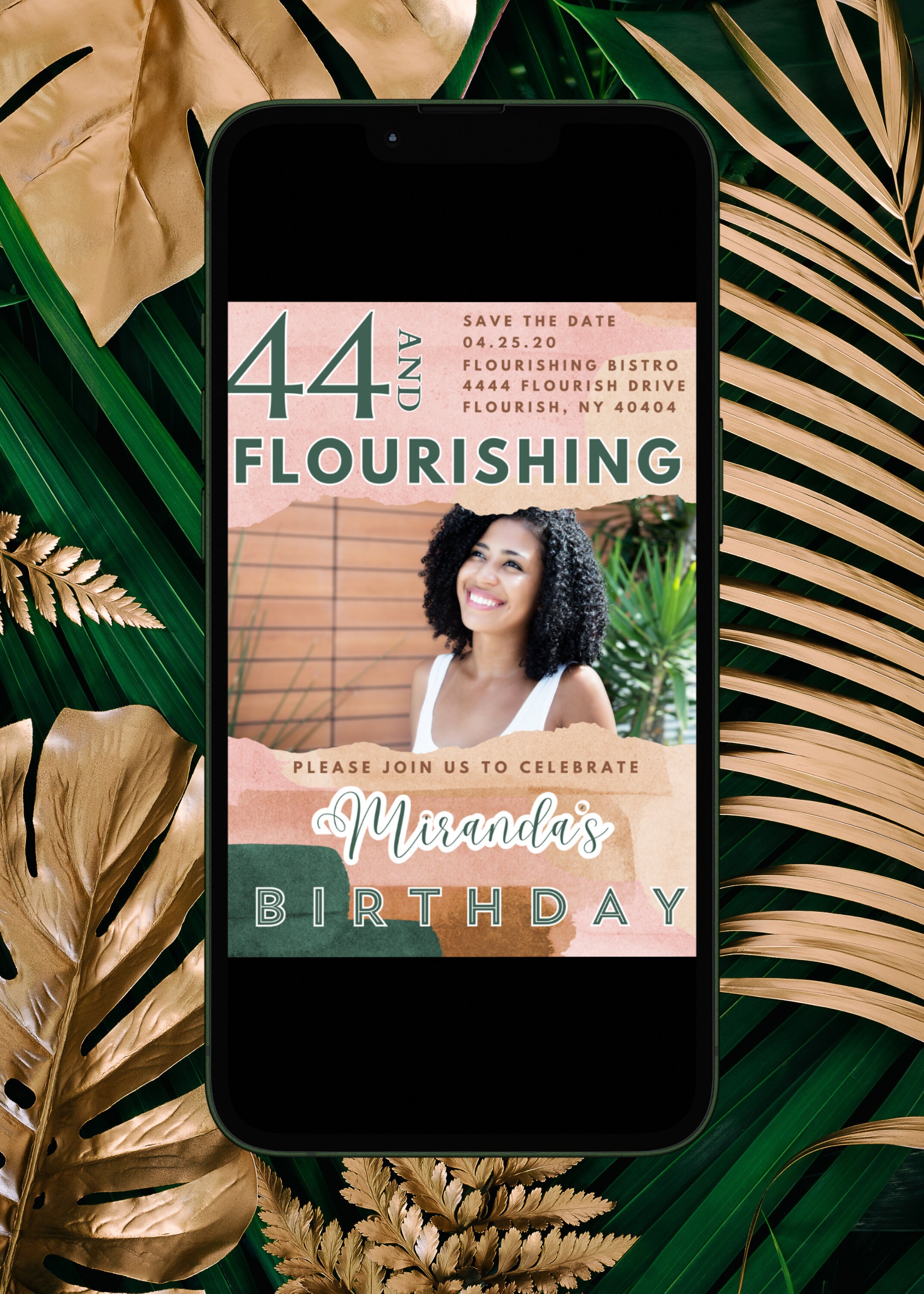 Self-edit 44th Birthday Digital Invitation - Etsy