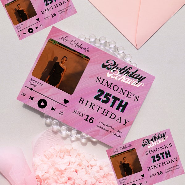 Self Edit 25th Birthday Digital Invitation - Etsy