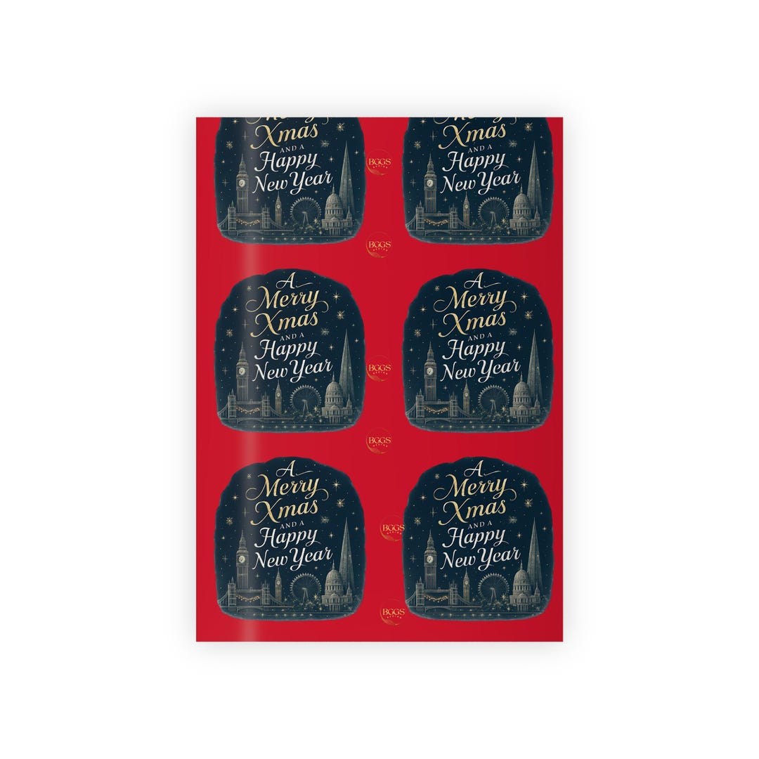 Merry Xmas Happy New Year Wrapping Paper Roll | Christmas Holiday Wrap ...