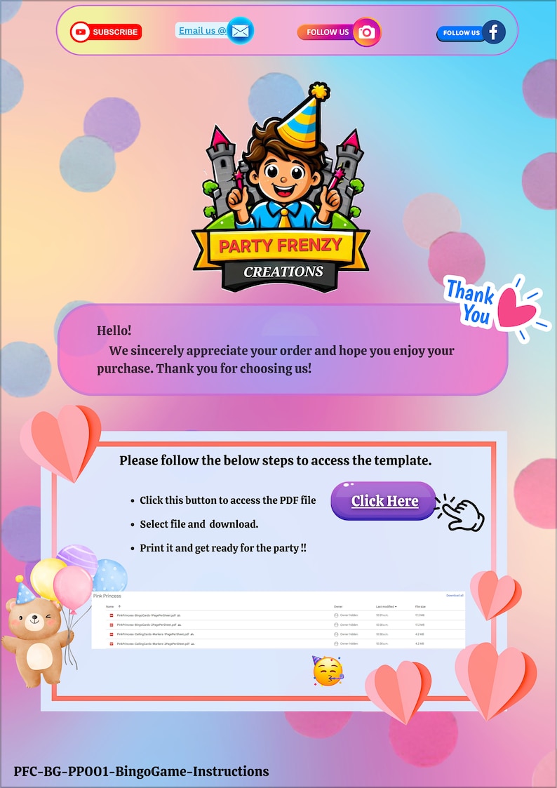 30 Bingo Cards | PINK Princess | Party Games - Etsy