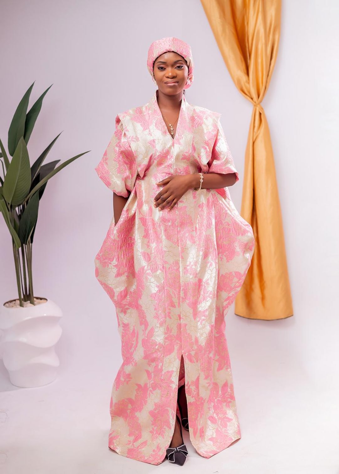 African Brocade Boubou Dress: Nigerian Kaftan, Rich Aunty Style - Etsy