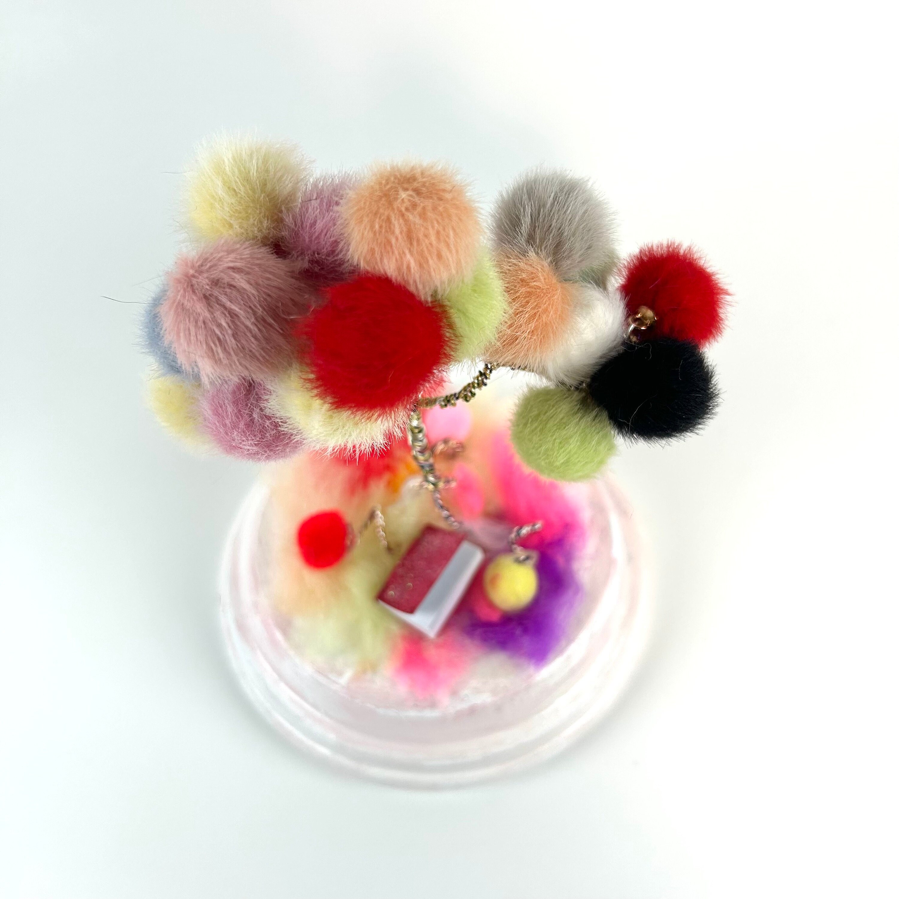 Beaded Wire Tree - " Small Pom Pom Tree " - Etsy