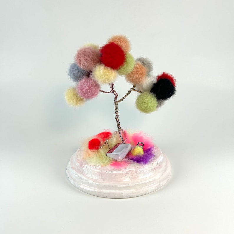 Beaded Wire Tree - " Small Pom Pom Tree " - Etsy