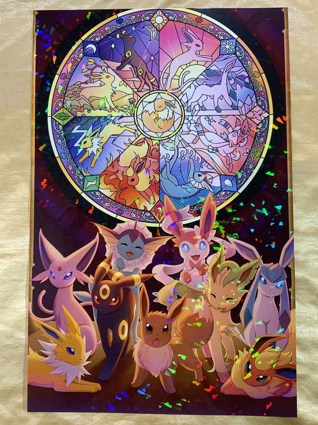 Stained Glass Eeveelutions | HOLOGRAPHIC | Art Print - Etsy