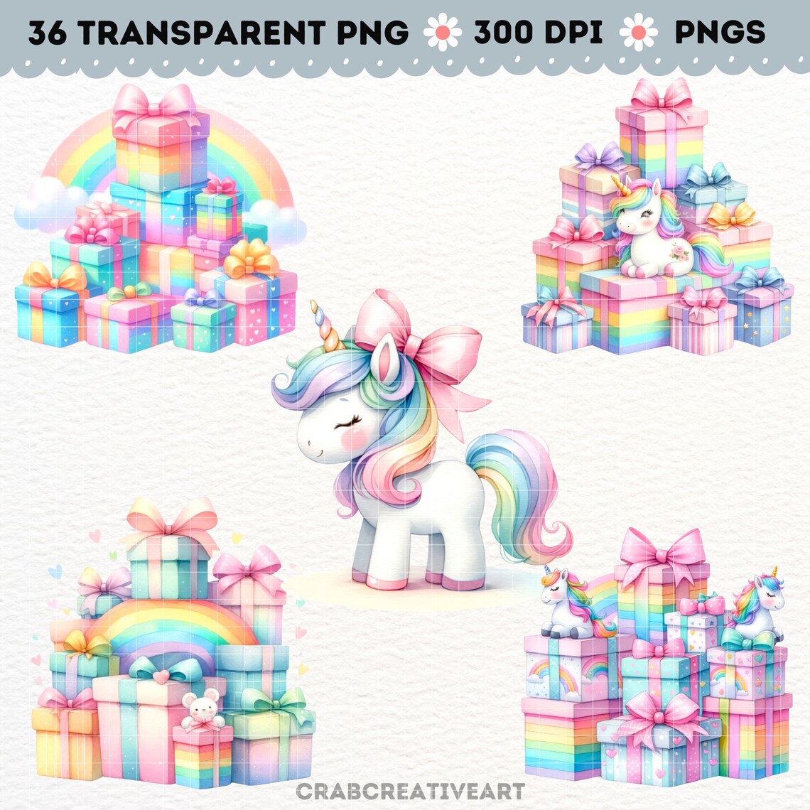 Rainbow Unicorn Clipart, Cute Unicorn PNG, Unicorn Birthday Party Clip ...